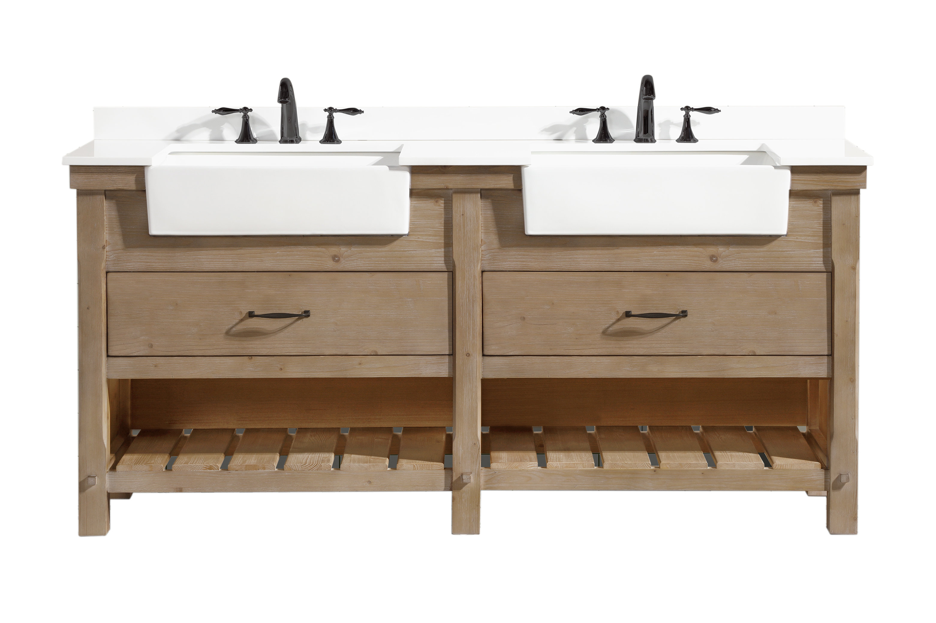 Red Barrel Studio® 72'' Bathroom Vanity With Carrera Marble Top, Pre ...