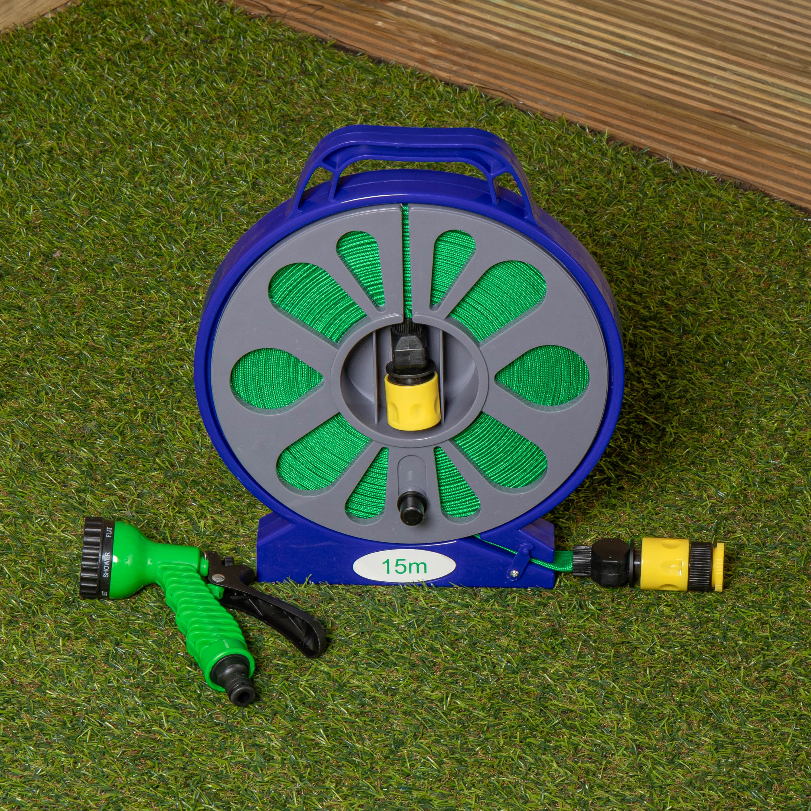 Samuel Alexander 50Ft (15M) Flat Garden Hose With Spray Nozzle ...