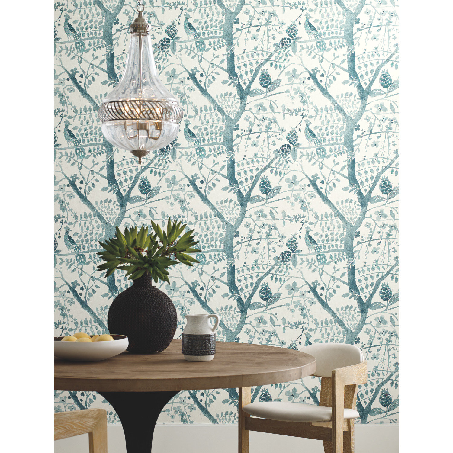 York Wallcoverings Peacock Block Print Wallpaper & Reviews | Wayfair