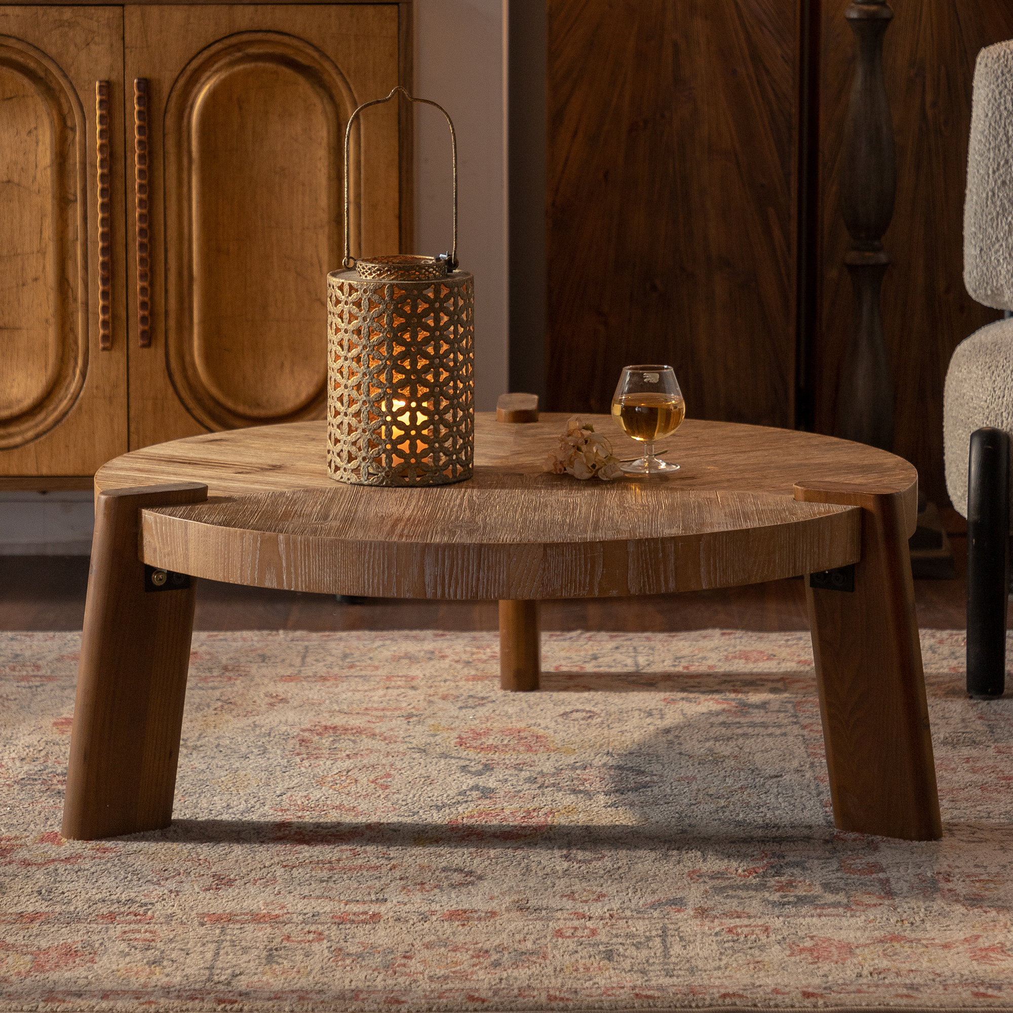 Corrigan Studio Table basse ronde en bois massif - Wayfair Canada