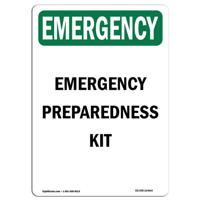 SignMission OSHA Emergency Preparedness Kit Sign | Wayfair