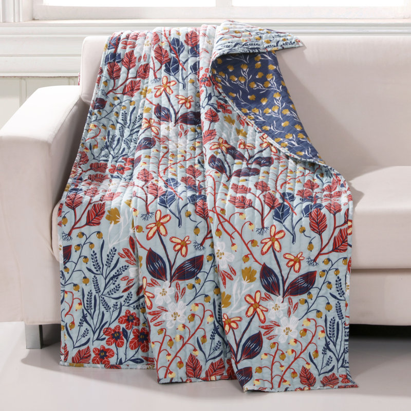 Barefoot Bungalow Koepp Perry Botanical Reversible Quilted Throw ...