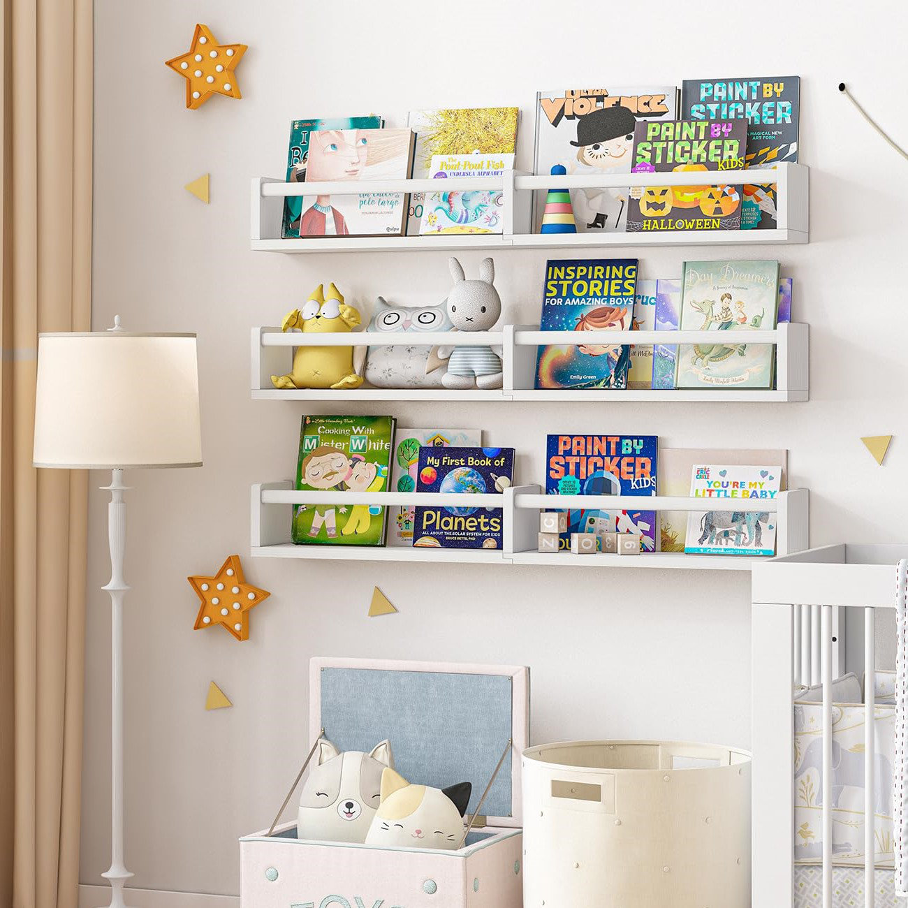 Hokku Designs Solid Wood Wall Mounted Shelves, 32 Inch Floating ...