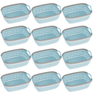 Rebrilliant Rattan Plastic Weave Basket, Storage Bins Organizer For ...