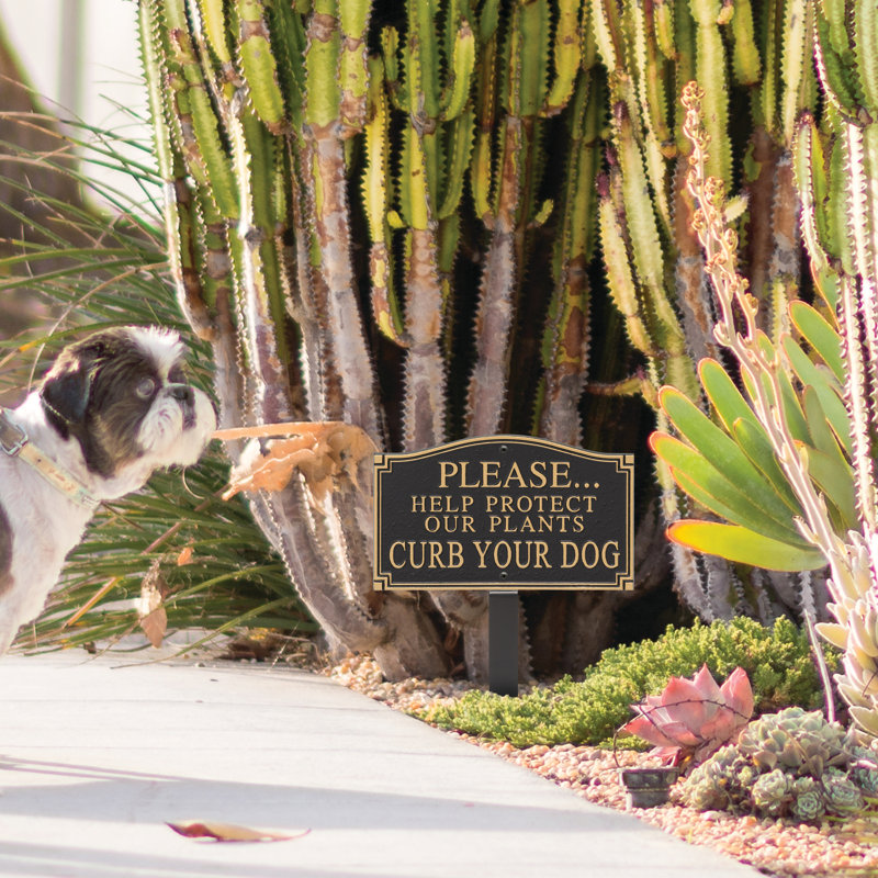 Whitehall Products Protect Our Plants Curb Your Dog Garden Sign | Wayfair