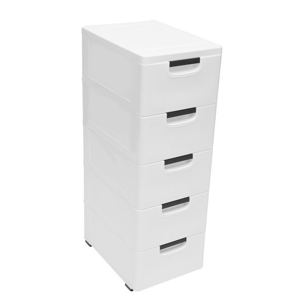 Rebrilliant Journii 5-Drawer Plastic Storage Cabinet, 11.81" X 15.75" X ...