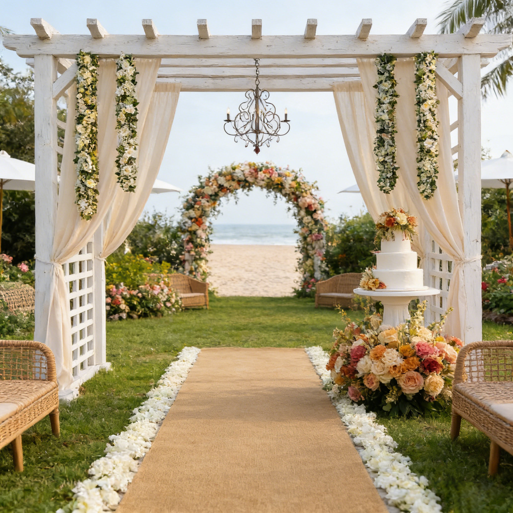 One Carter Corner Store Natural Burlap Wedding Aisle Runner 40X15ft ...