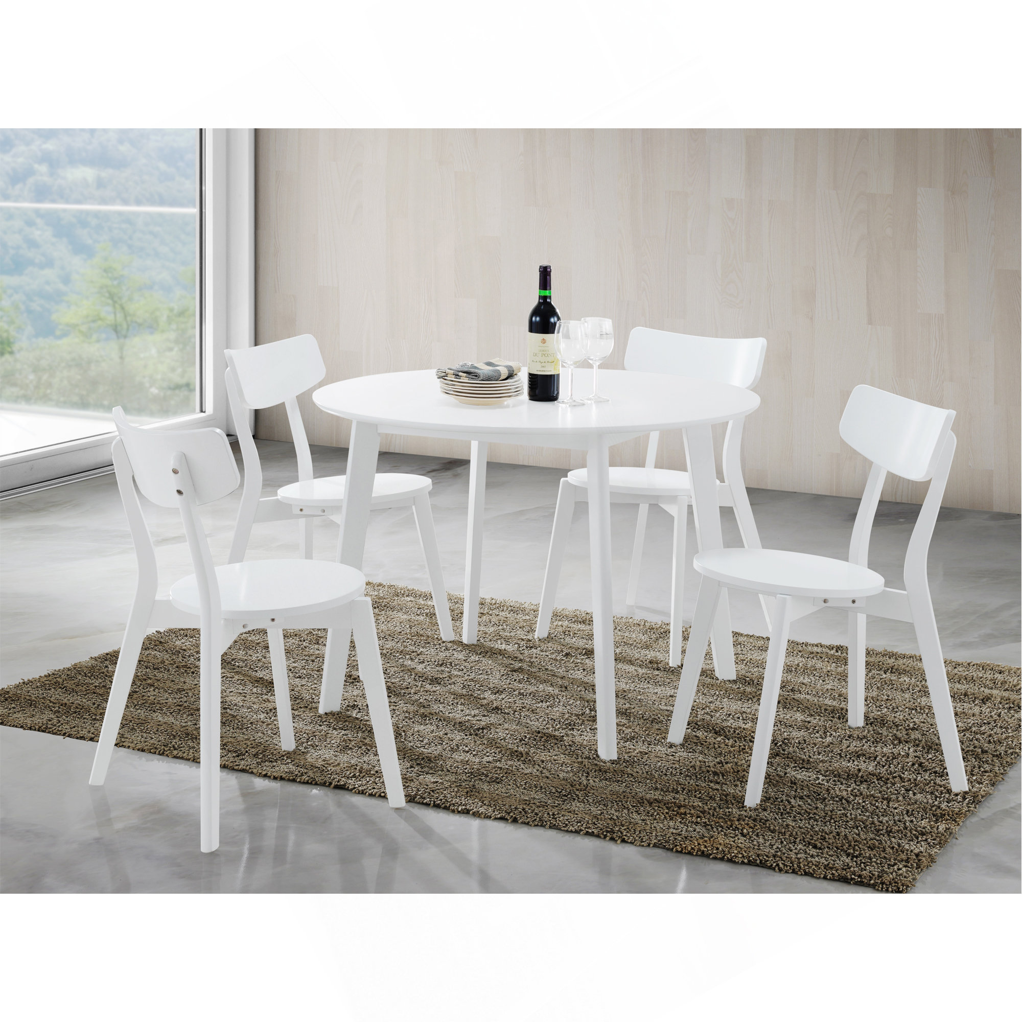 Wentygam Roma Contemporary White Round Dining Table | Wayfair