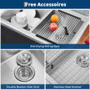 Belfry Kitchen 33 Inch Double Bowl Kitchen Sink, 50/50 T-304 Stainless ...