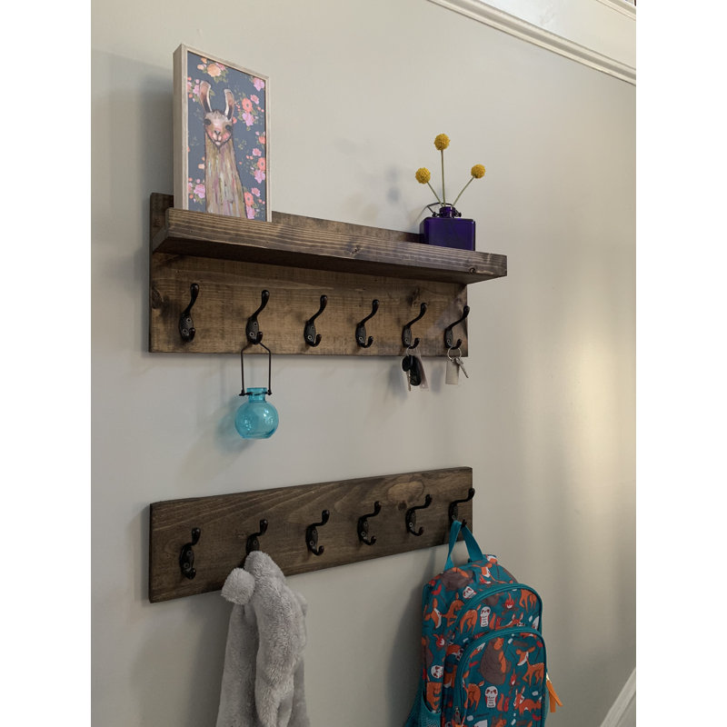 Loon Peak® Anet Solid Wood 10 - Hook Wall Mounted Coat Rack with ...