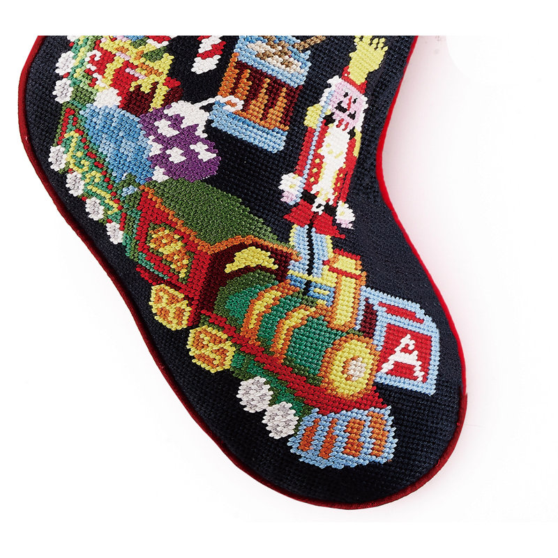 Mistletoe and Co. Toy Train Embroidered Needlepoint Stocking & Reviews ...