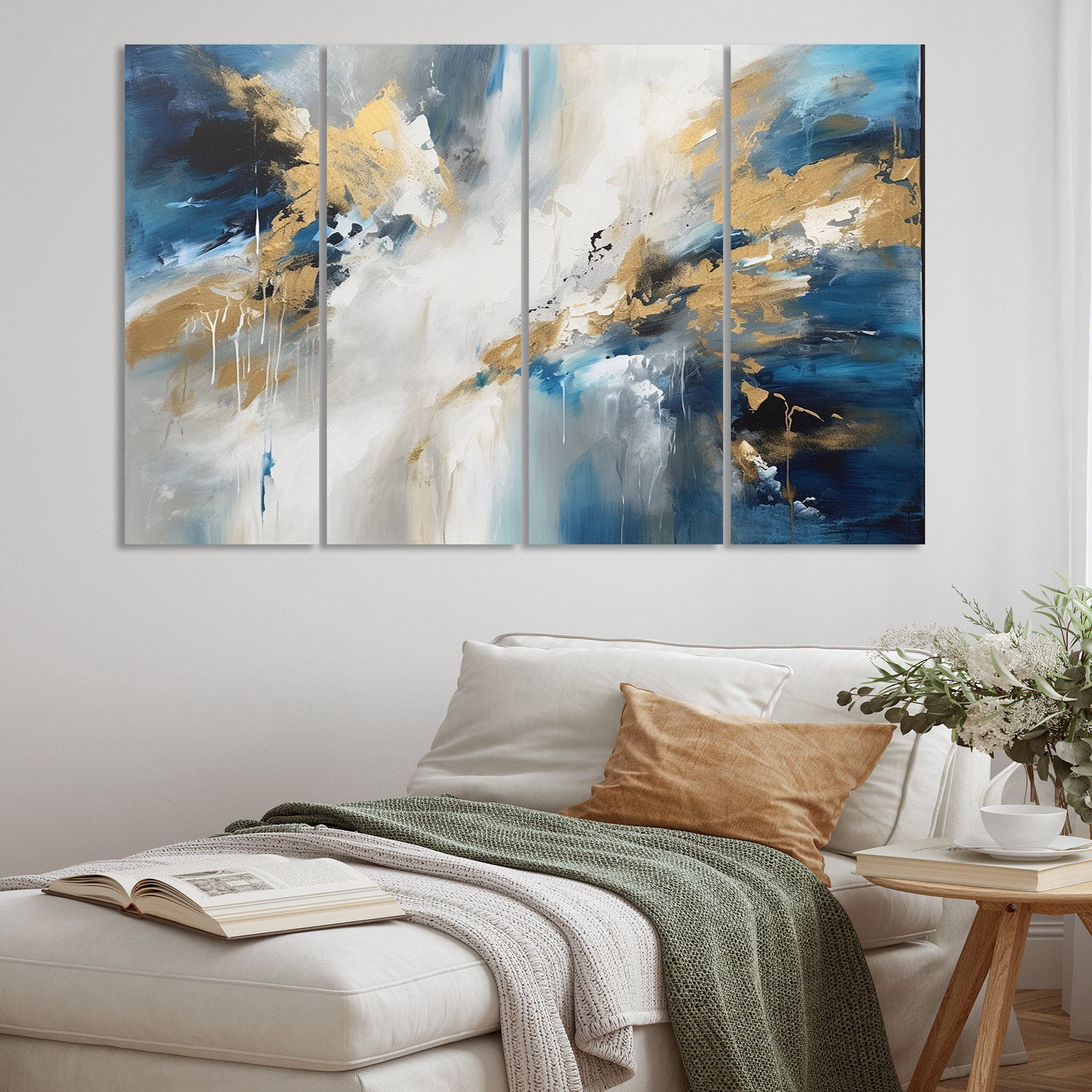 Wrought Studio™ Indigo Awakening Abstract In Blue And Gold III ...