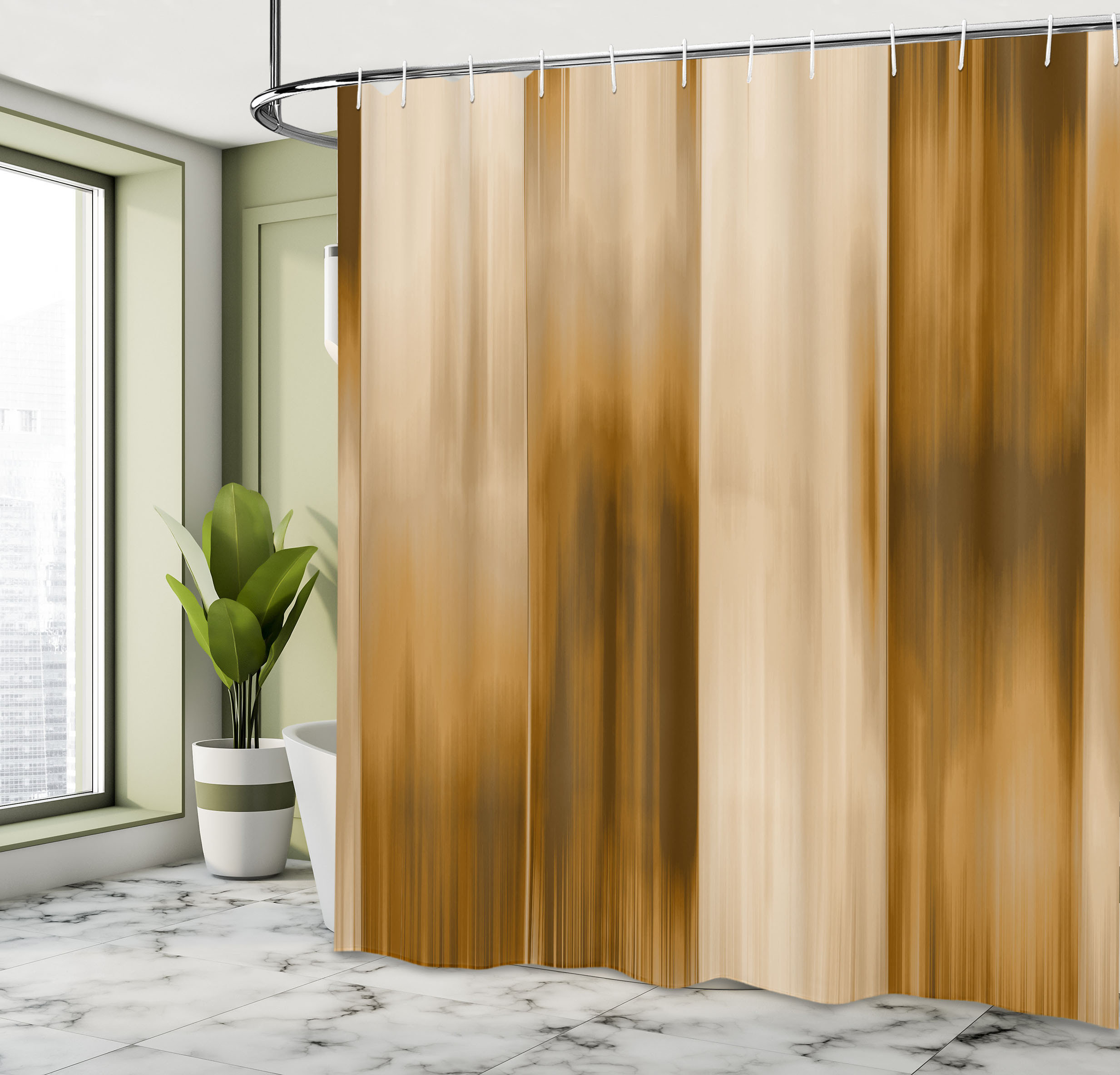 East Urban Home Earth Tones Shower Curtain Abstract Modern Ombre | Wayfair