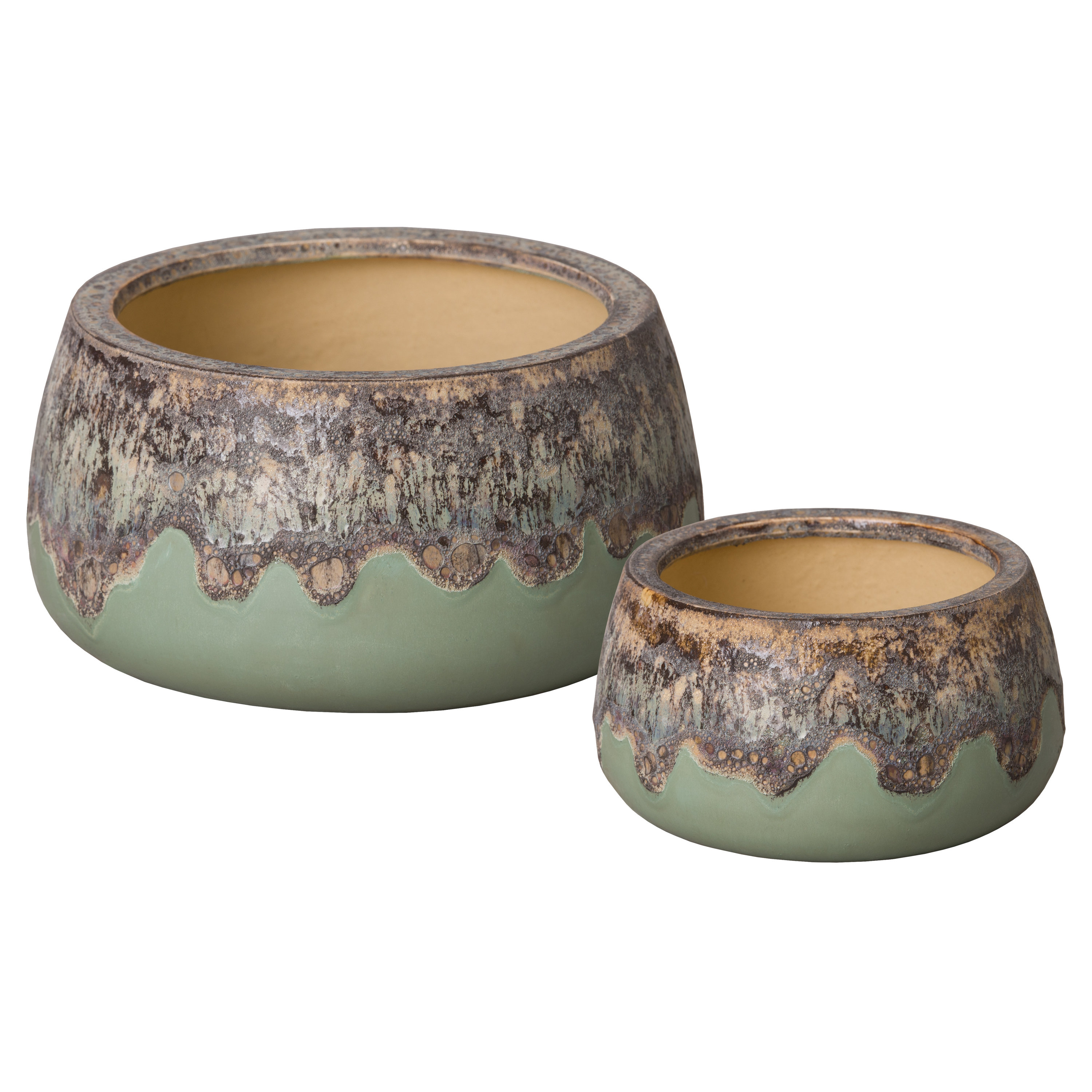 Rosalind Wheeler SHALLOW PLANTERS S/2, REEF/SPA BLUE 9x5"H; 13X7"H ...