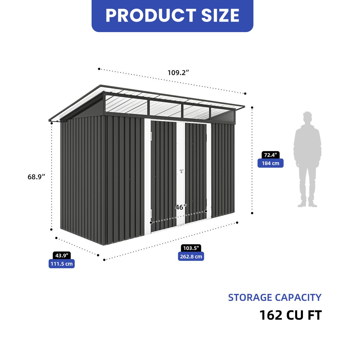 Edrosie Inc Lean-to Metal Galvanized Storage Shed | Wayfair