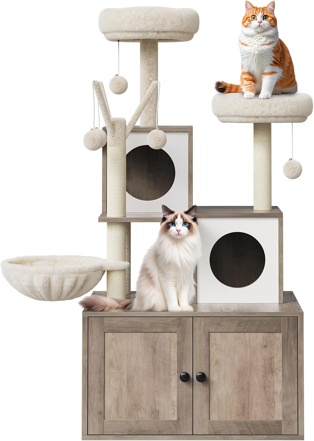 Tucker Murphy Pet™ Cat Tree With Litter Box Enclosure, All-In-One ...