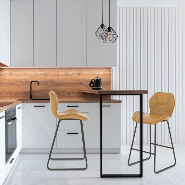 17 Stories Upholstered 25.6'' Counter Stool with Metal Frame - Wayfair ...