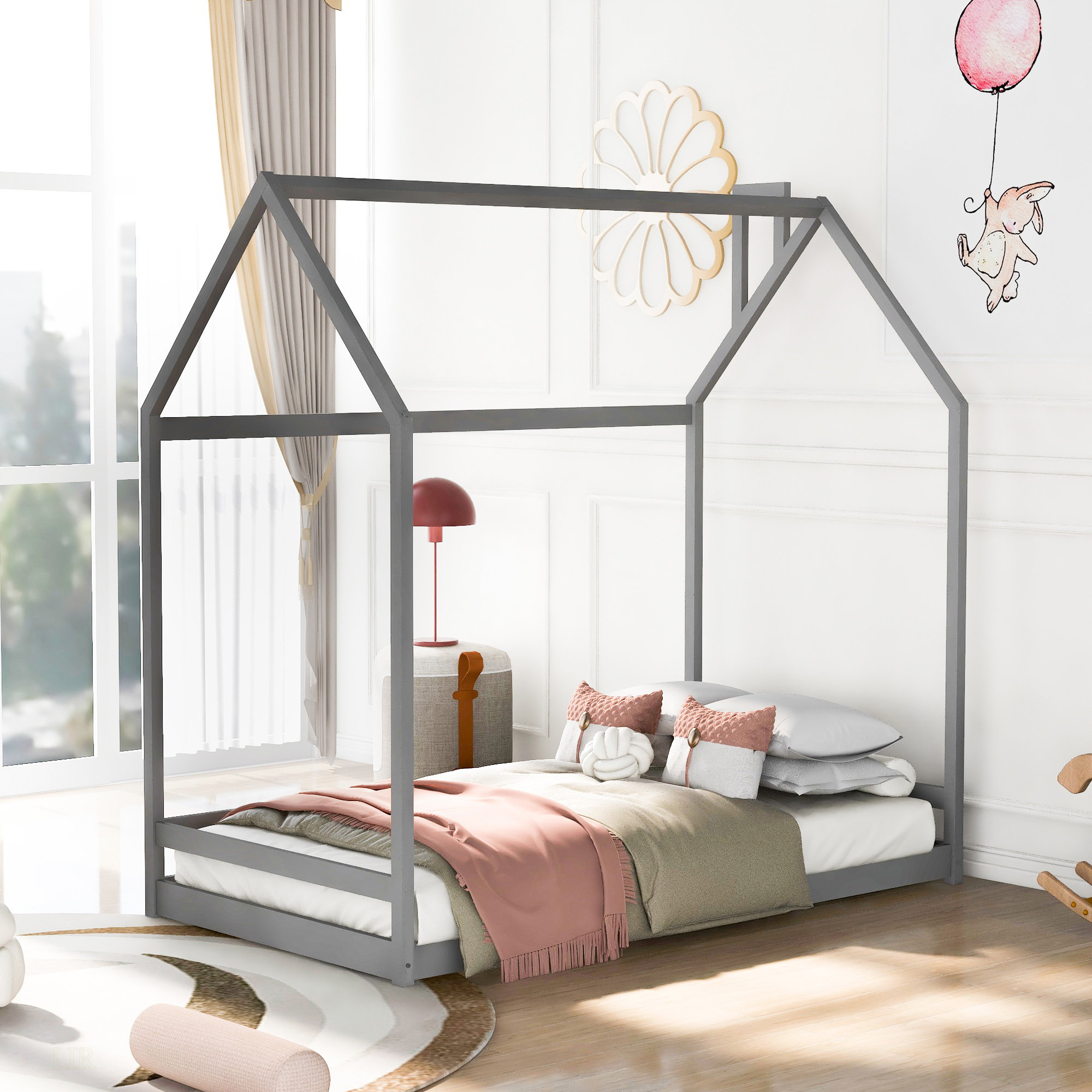 Harper Orchard Size House Bed With Playhouse Design, Frame, And Semi ...