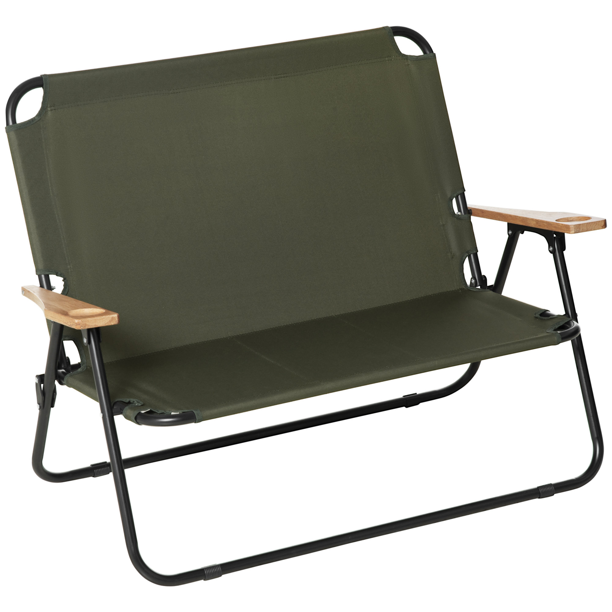 Arlmont & Co. Double Folding Chair, Loveseat Camping Chair For 2 Person ...