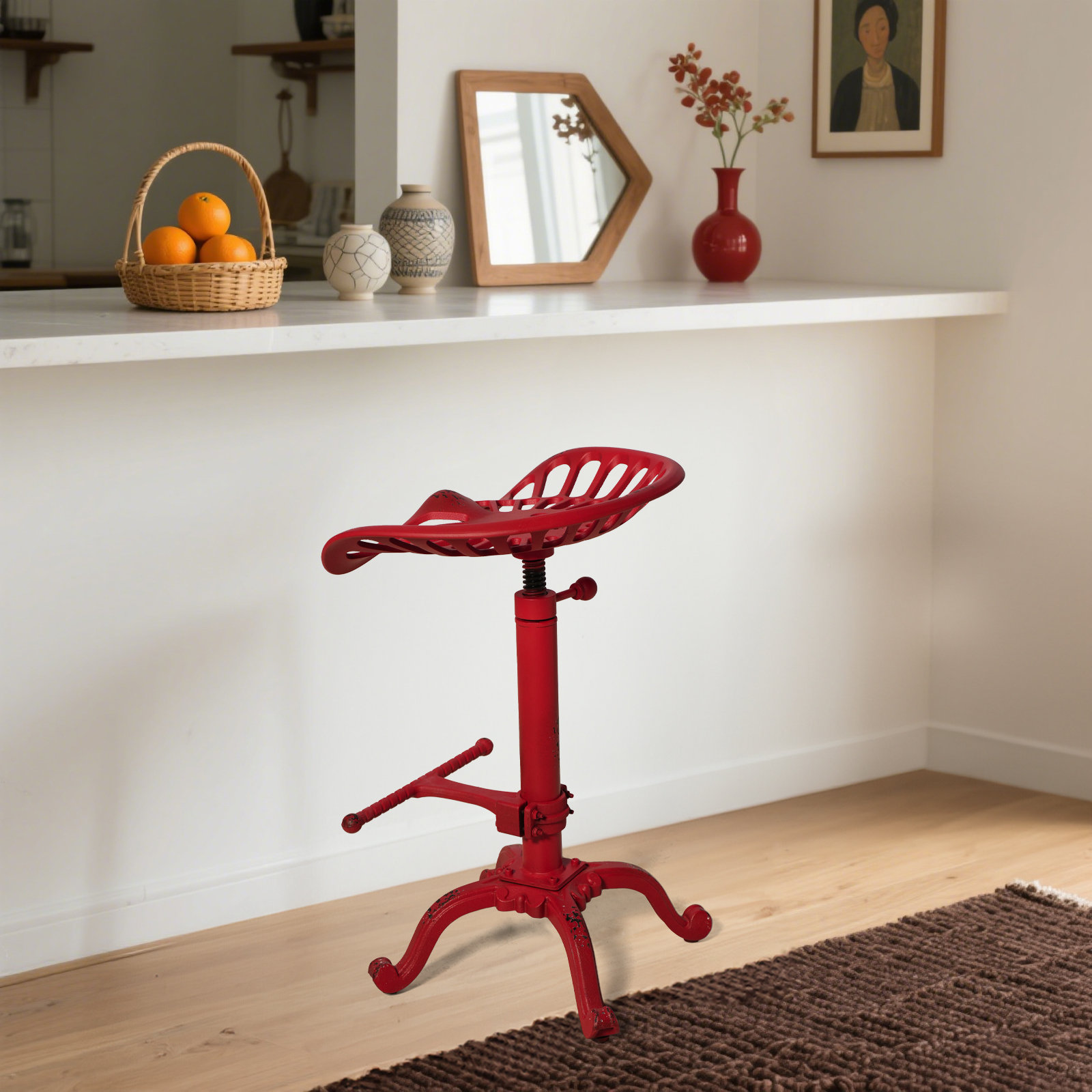 Topower Tractor Seat Bar Stool-Rustic Industrial Bar Stool-Farmhouse ...