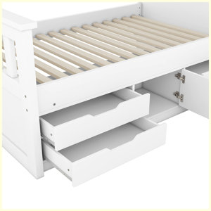 Lark Manor™ Modern Captain Platform Bed Frame with Storage Bookcases ...