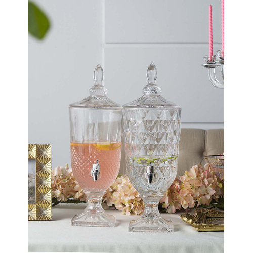 House of Hampton® Gareth 19" Lidded Drink Dispenser - Clear, Polished ...