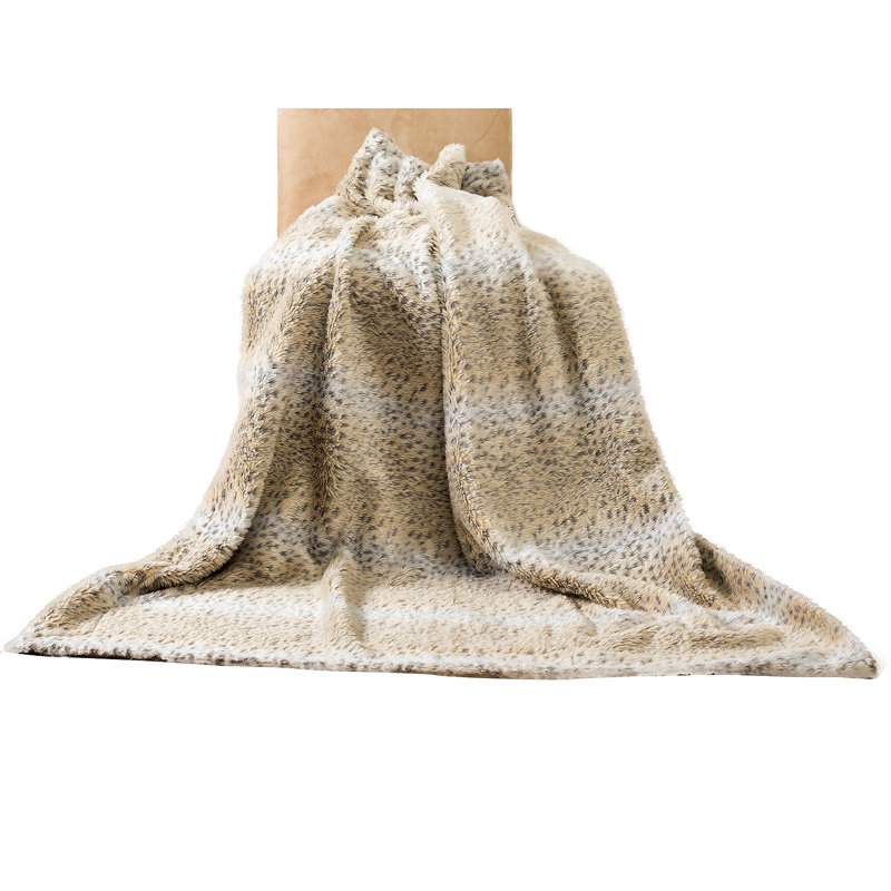 14 Karat Home Inc. Snow Leopard Leopard Faux Fur Throw & Reviews | Wayfair