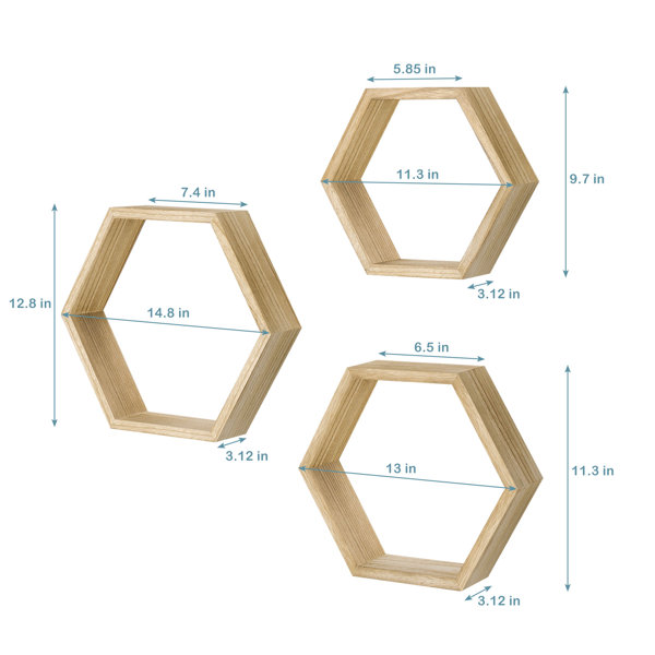 Latitude Run® 6 Piece Hexagon Floating Shelf & Reviews | Wayfair