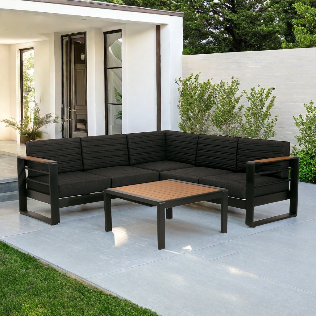 Latitude Run® Marquin Outdoor V Shape Aluminium Conversational Set with ...
