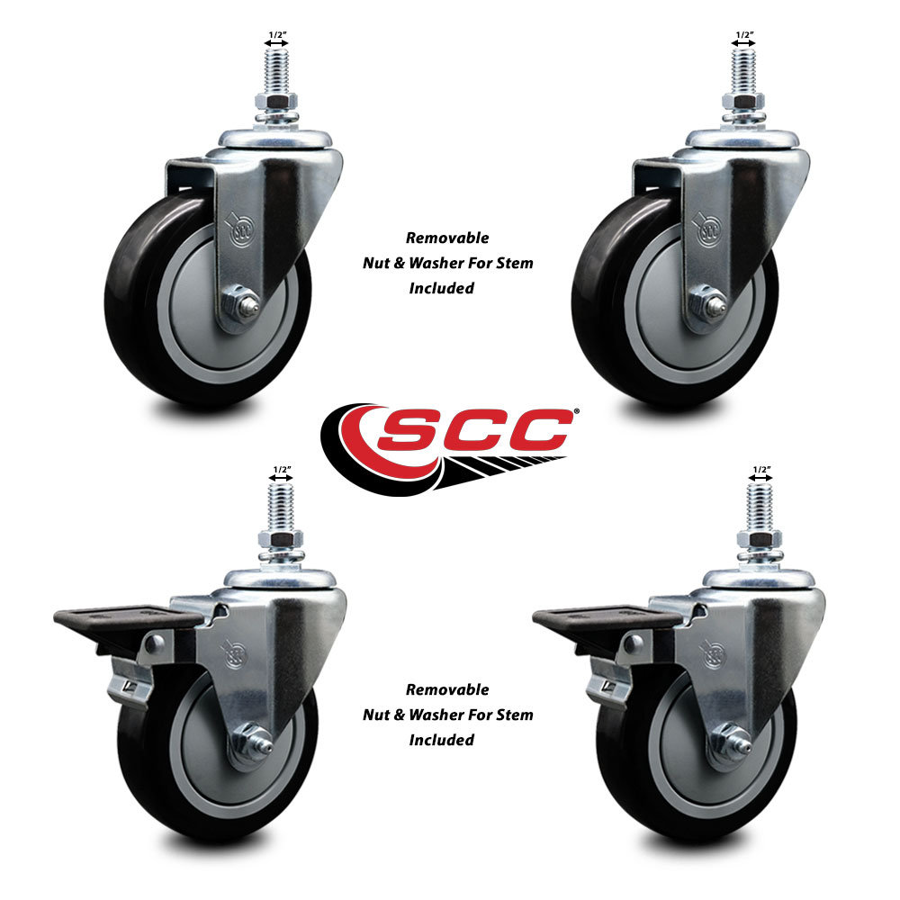 Service Caster Poly Wheel Swivel 5/8 Inch Threaded Stem Caster Service ...