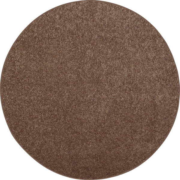 Latitude Run® Solid Color Round Shape Area Rugs Brown & Reviews | Wayfair