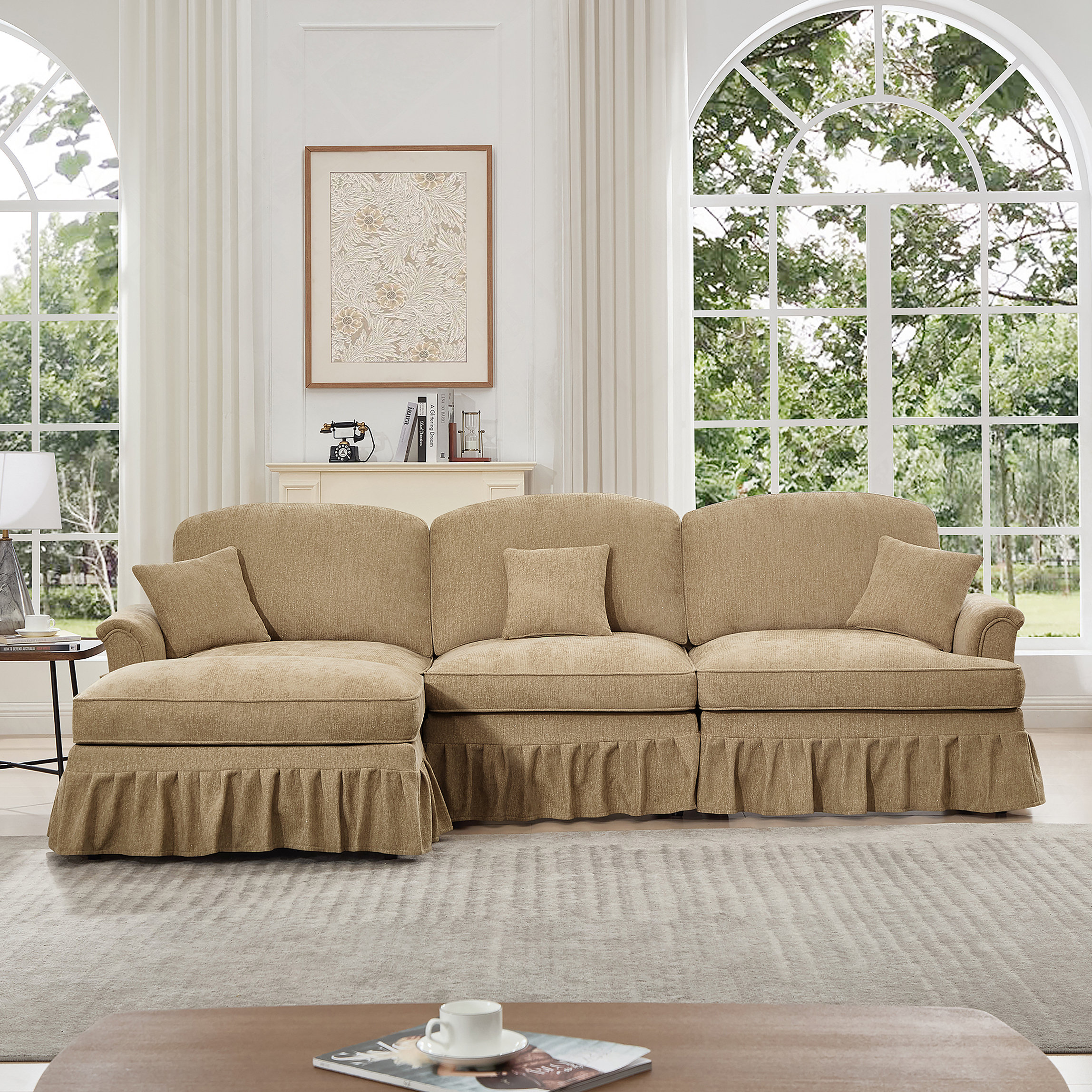 Red Barrel Studio® Mid Century Three Seater Modular L Shaped Sectional ...