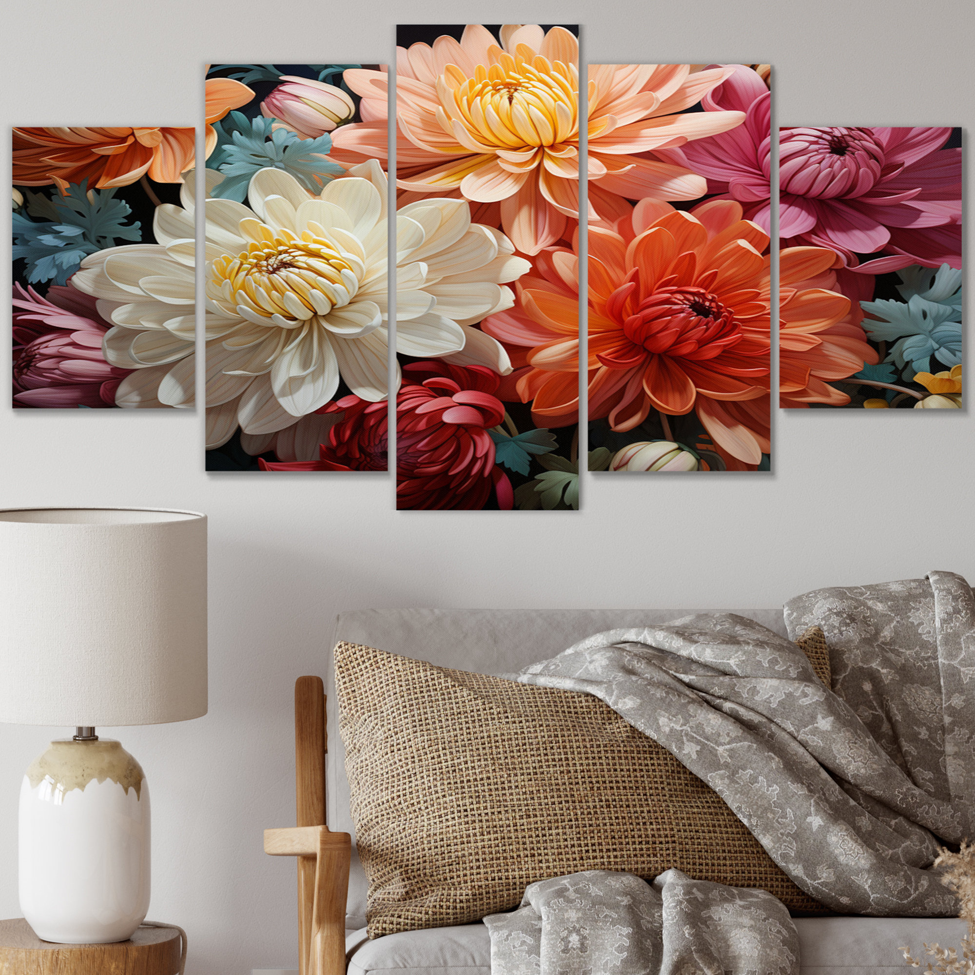 Red Barrel Studio® Mums Mums In Bloom III - Floral Wall Art Living Room ...