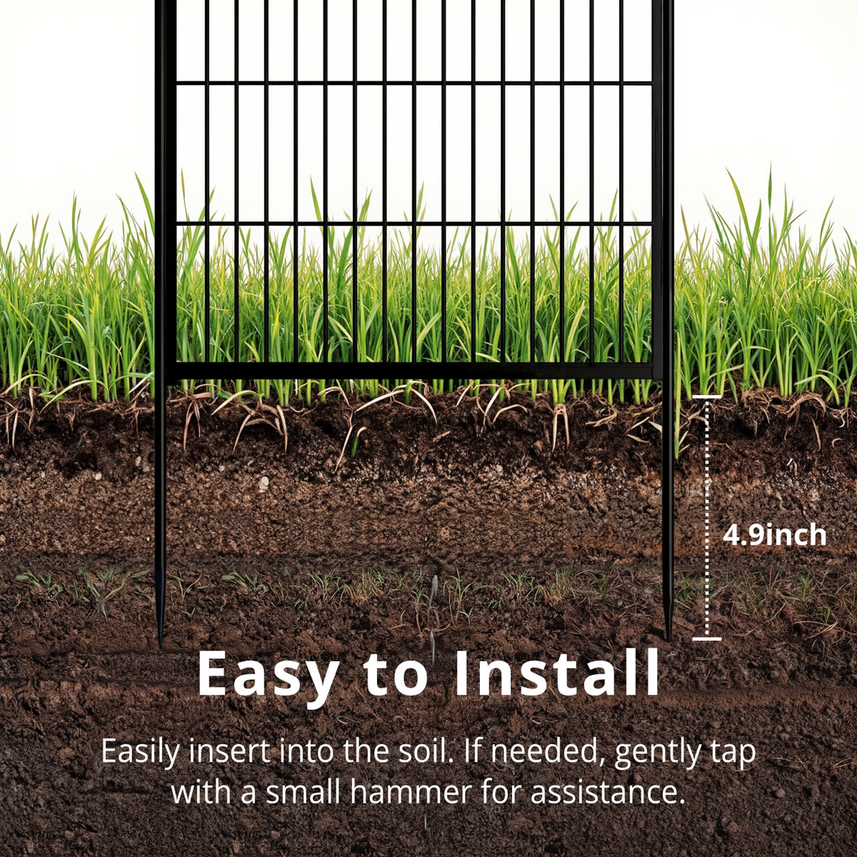 Cozy Castle (4 Fence Panels) No Dig Easy Install Metal Fence ...