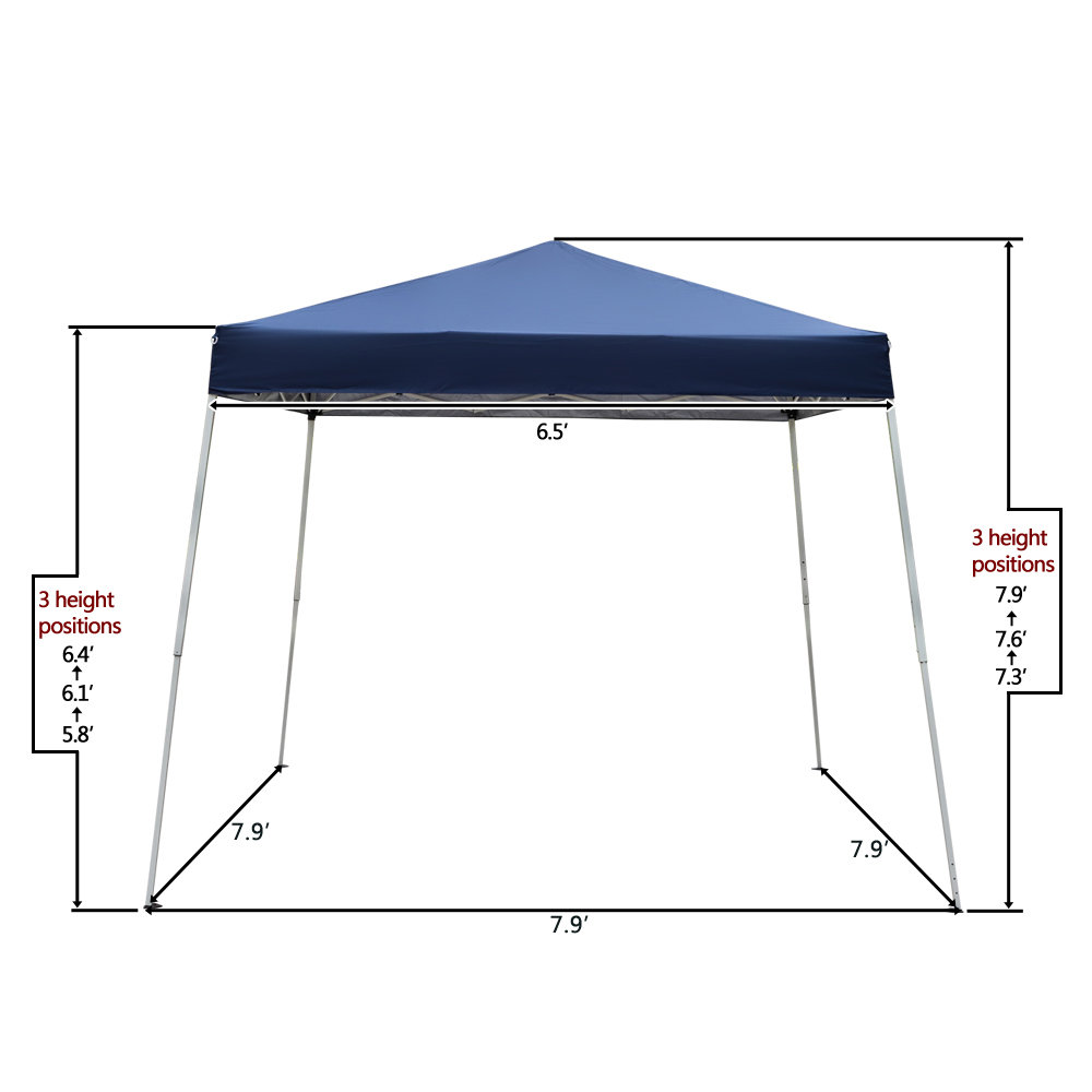 Ktaxon 8' Ft. W x 8' Ft. D Steel Pop-Up Slant Foot Canopy & Reviews ...