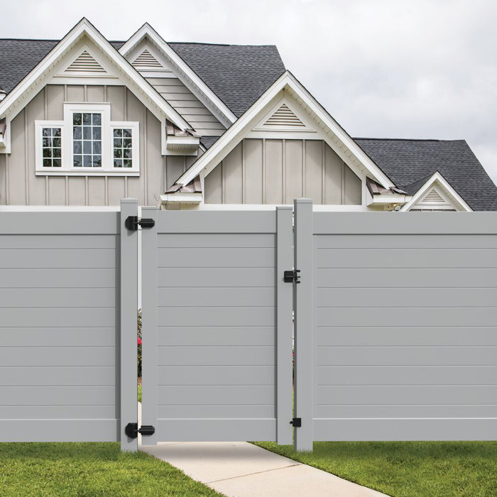 Barrette Outdoor Living Horizontal Fence Gray Vinyl Privacy Gate | Wayfair