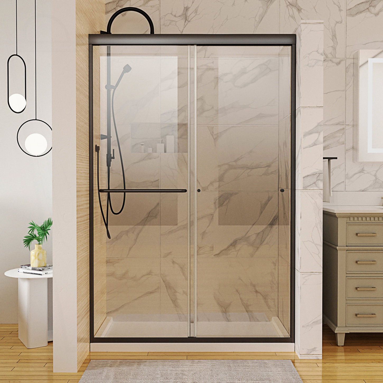 ACCOLADE FURNITURE LLC 44In.-48 In. X 72 In. Traditional Sliding Shower ...
