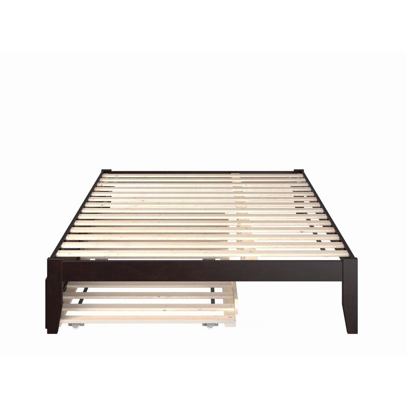 Lark Manor Aayanna Solid Wood Sturdy Platform Bed with Guest Trundle ...