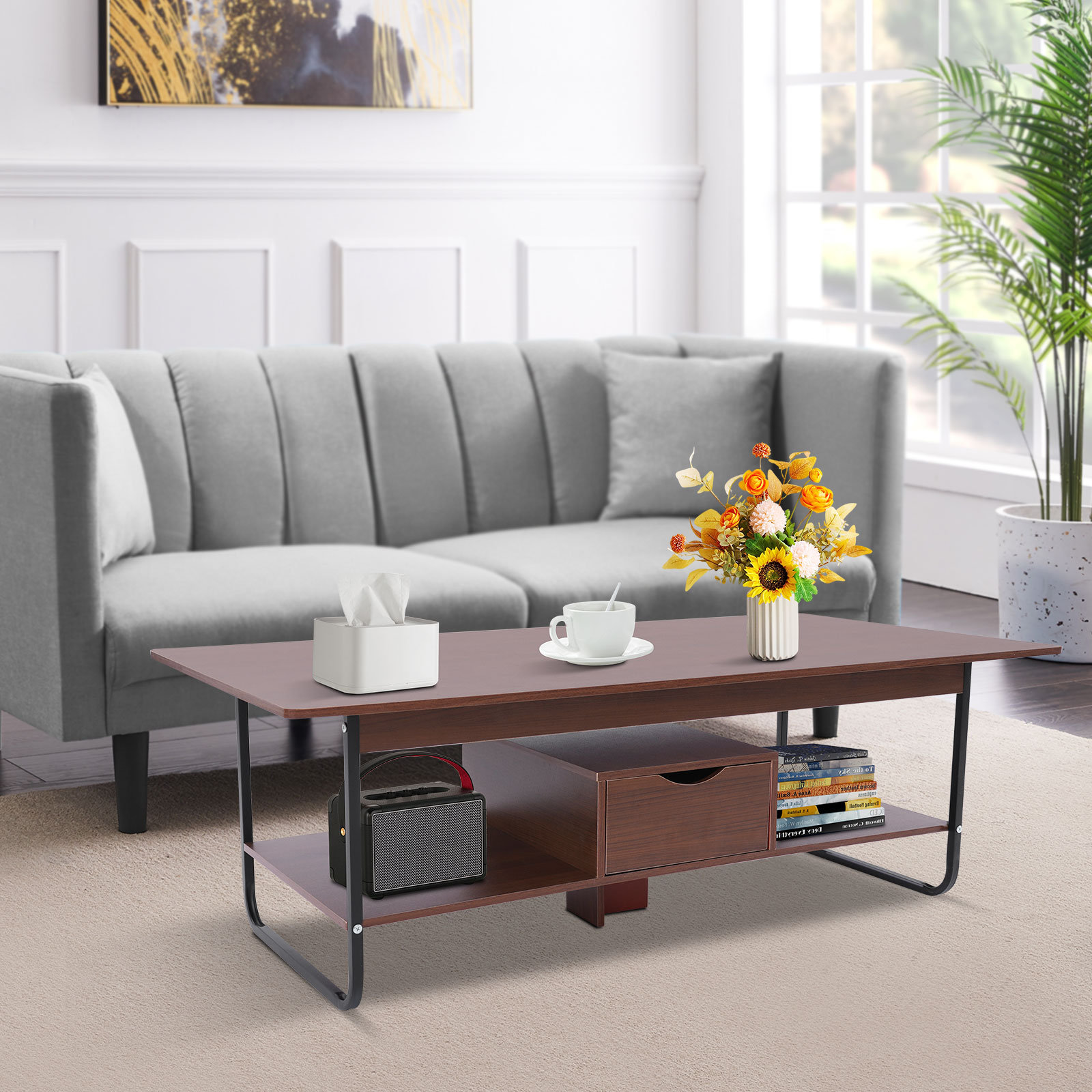 Latitude Run® Modern 2-Tier Rectangular Coffee Table | Wayfair