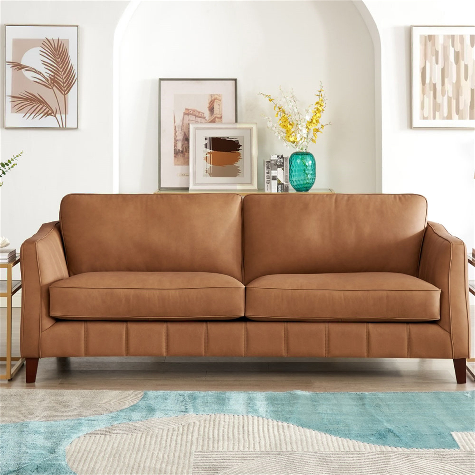 Corrigan Studio® Walene Top Grain Leather Sofa Couch | Wayfair