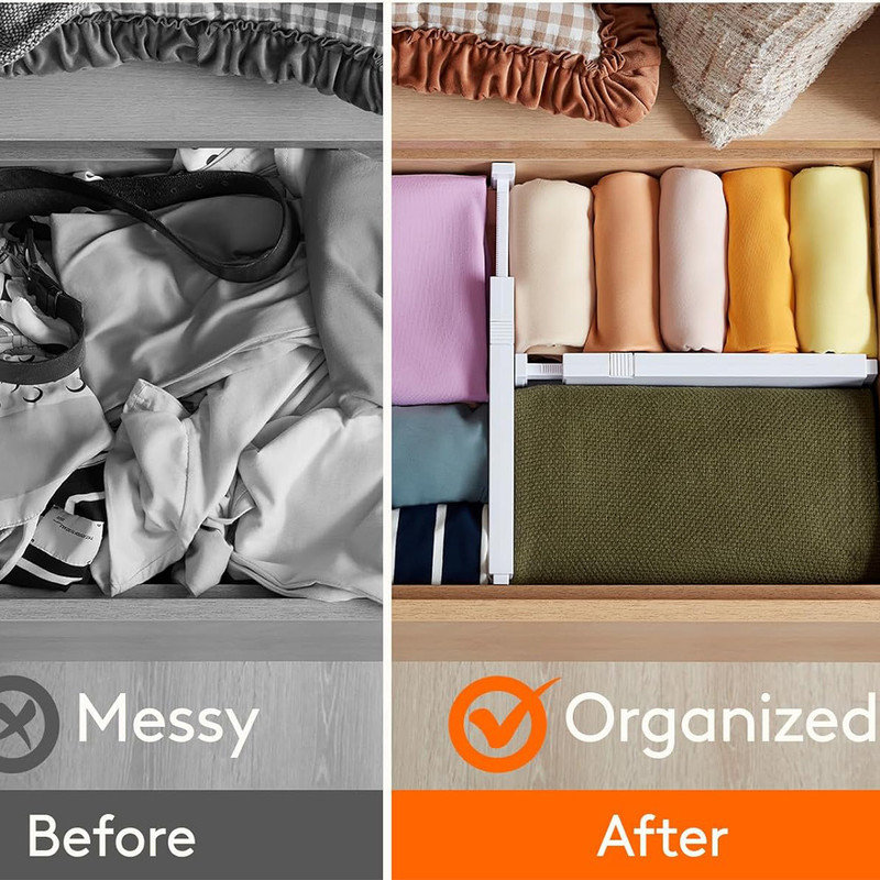 Rebrilliant 10 Pack Drawer Dividers Plastic 4" High, Adjustable ...