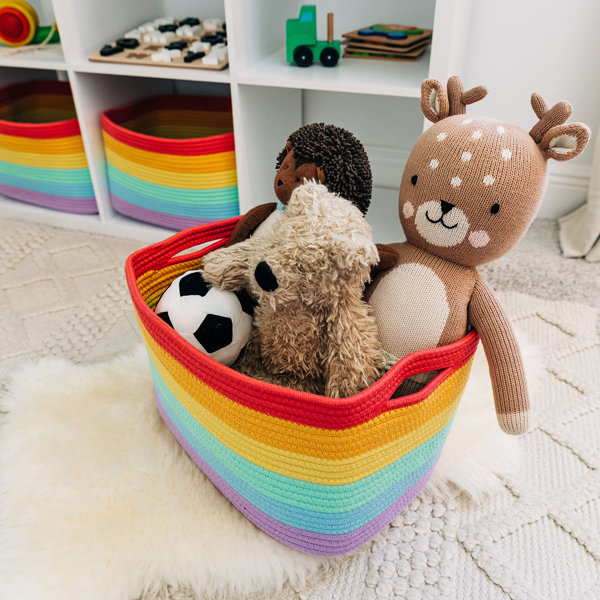 Rosecliff Heights Set Of 3 Cute Rainbow Basket For Decor, Cotton Rope ...