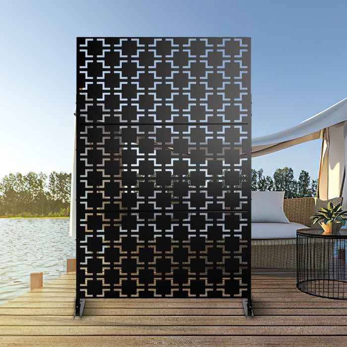 MAYEERTY 6 ft. H x 4 ft. W Metal Privacy Screen & Reviews | Wayfair