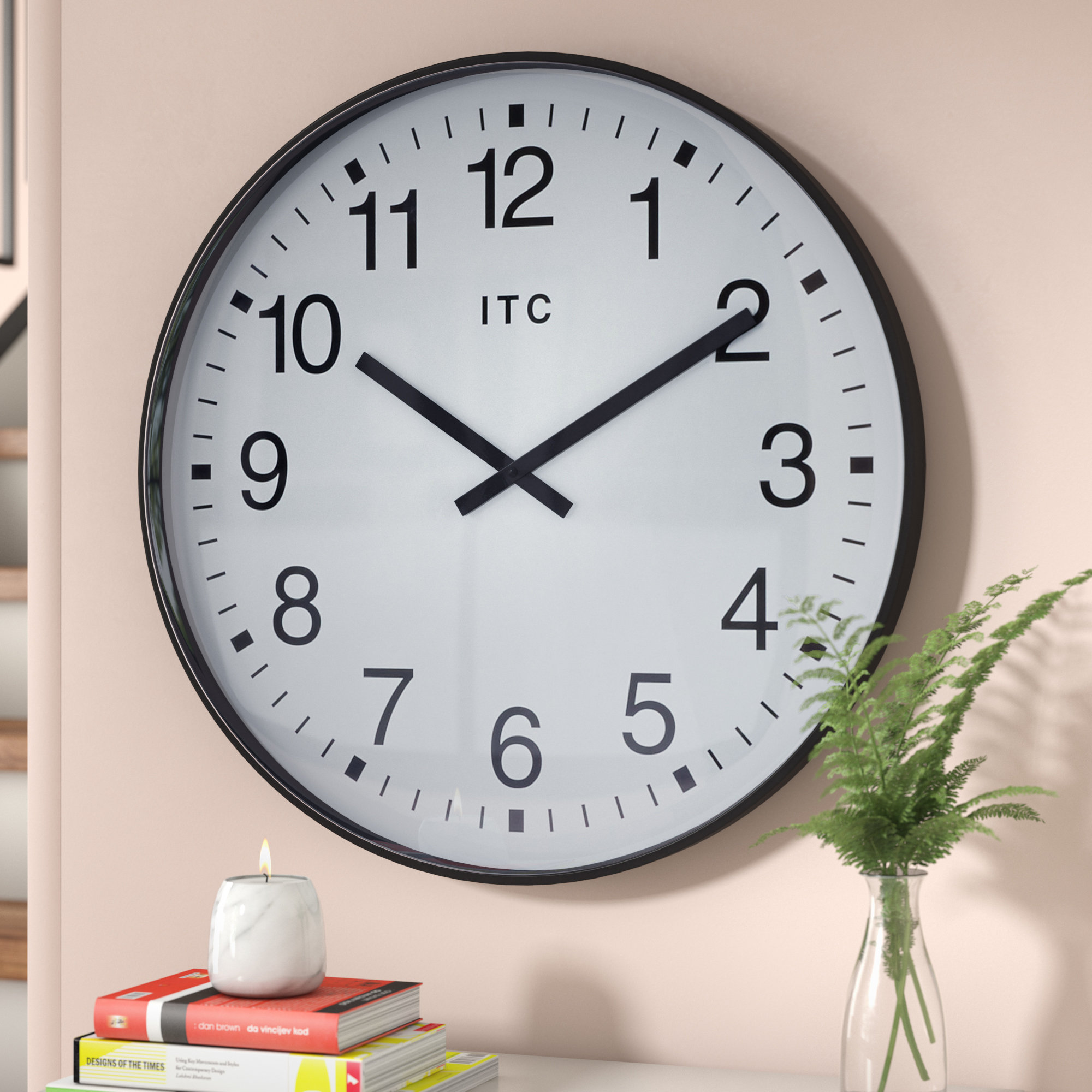 Latitude Run® ITC Round Plastic Wall Clock 19.38 Inches - Black ...