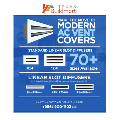 Texas Buildmart BUILDMART - 10x8 Modern AC Vent Cover - Standard Linear ...