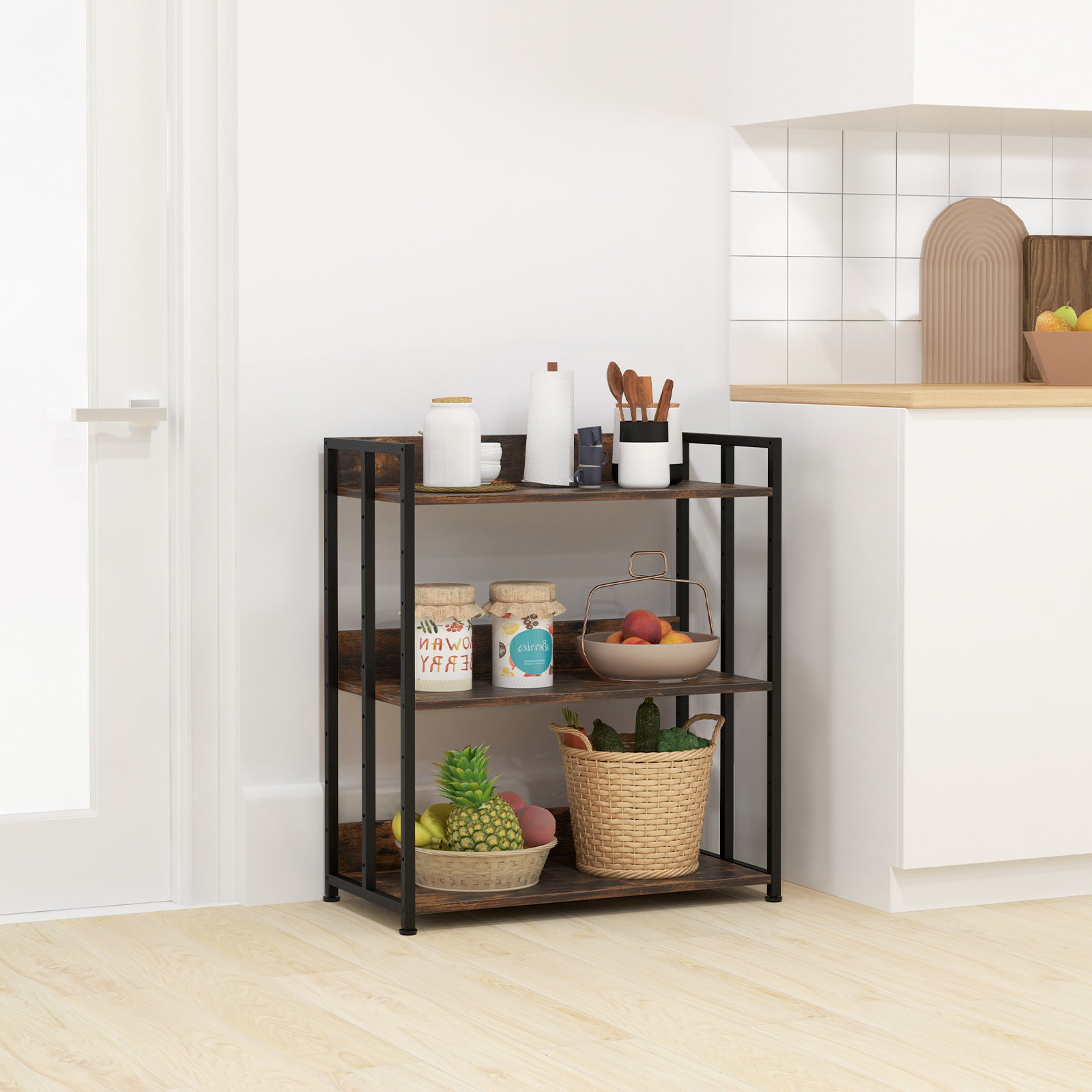 17 Stories 3-tier Bookshelf, Convertible Bookcase With Anti-tipping ...