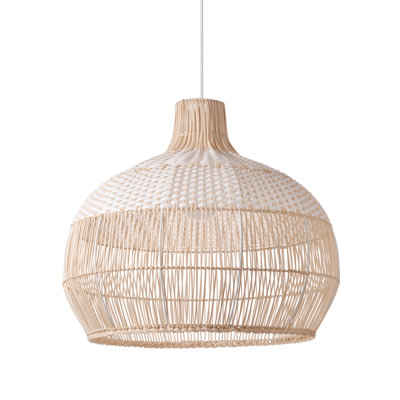 Bayou Breeze Ajshe 1 - Light Rattan Teardrop Pendant & Reviews | Wayfair