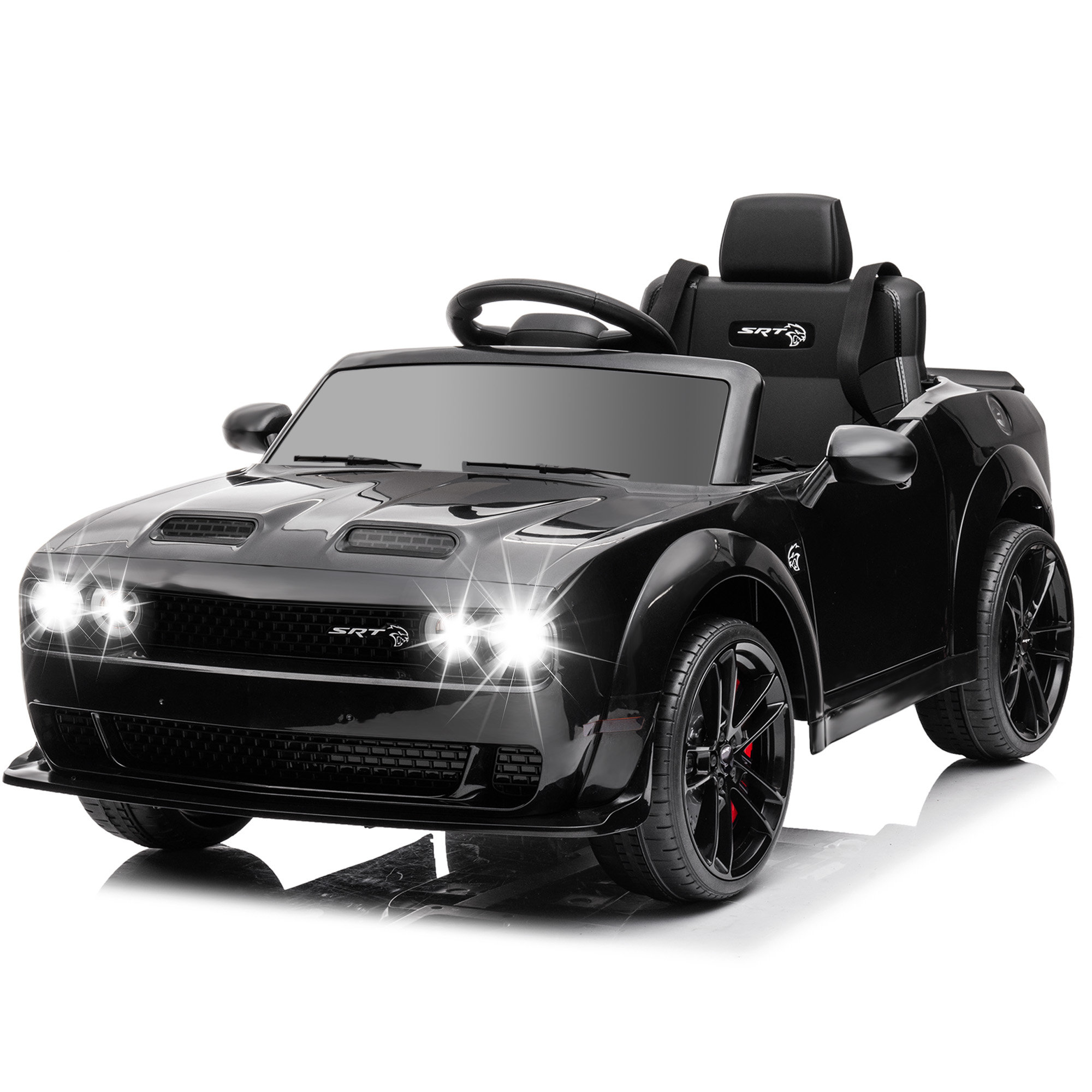 NEECHIPRO 12V Licensed Dodge Challenger Battery Powered Kids Ride on ...