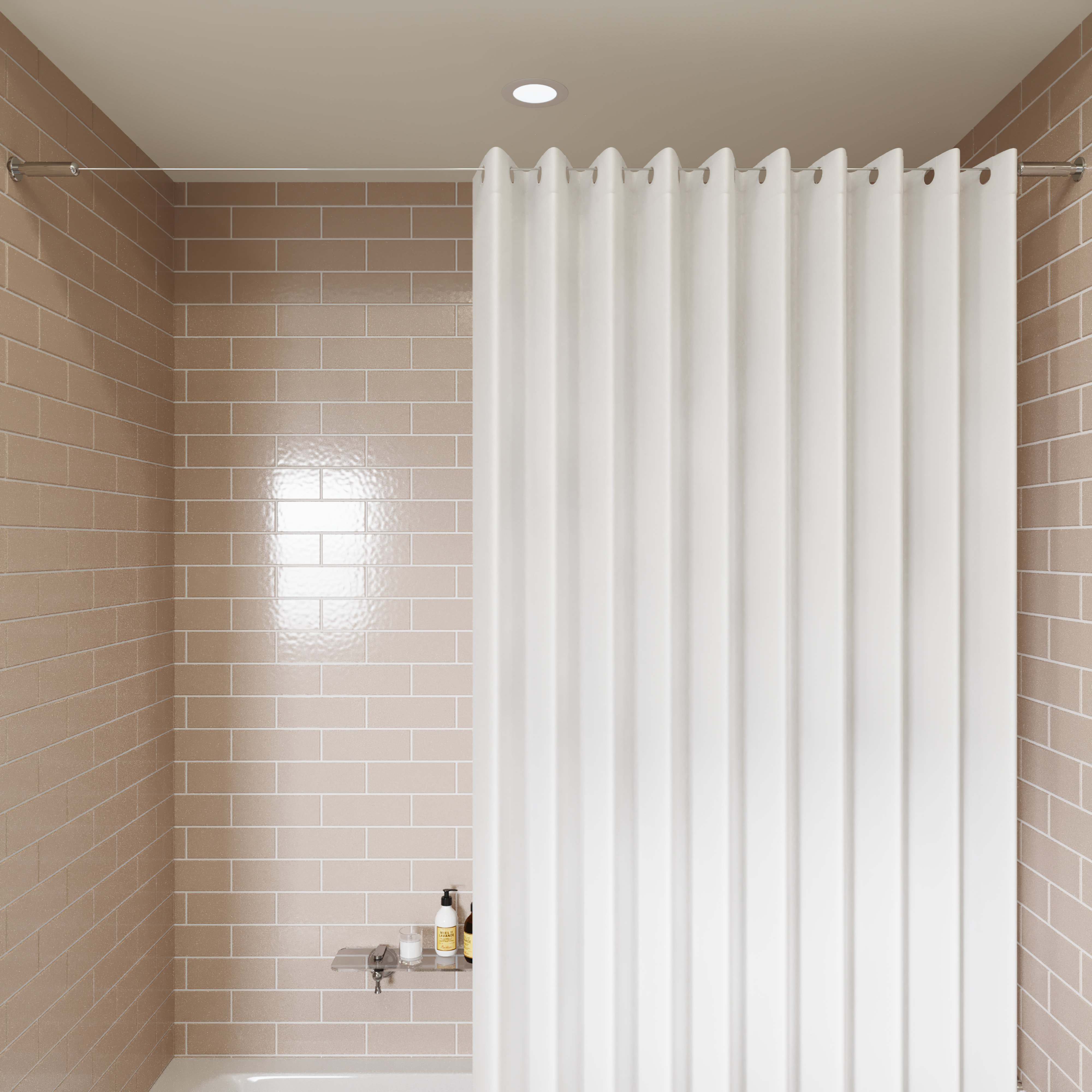 Croydex Wireline 118" Adjustable Straight Tension Shower Curtain Rod ...