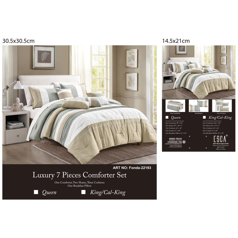 Homechoice International Group 7 Pieces Embroidered Comforter Set ...
